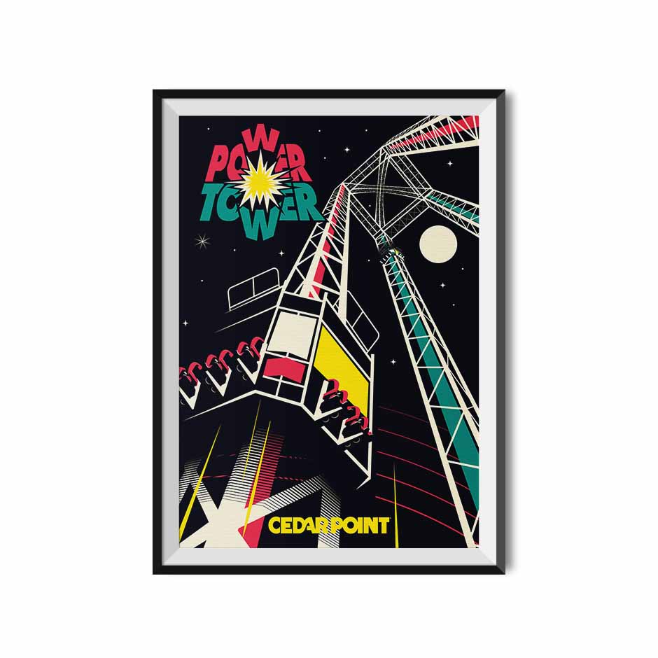 Made to Thrill x Cedar Point - Power Tower Attraction Poster – Made to ...