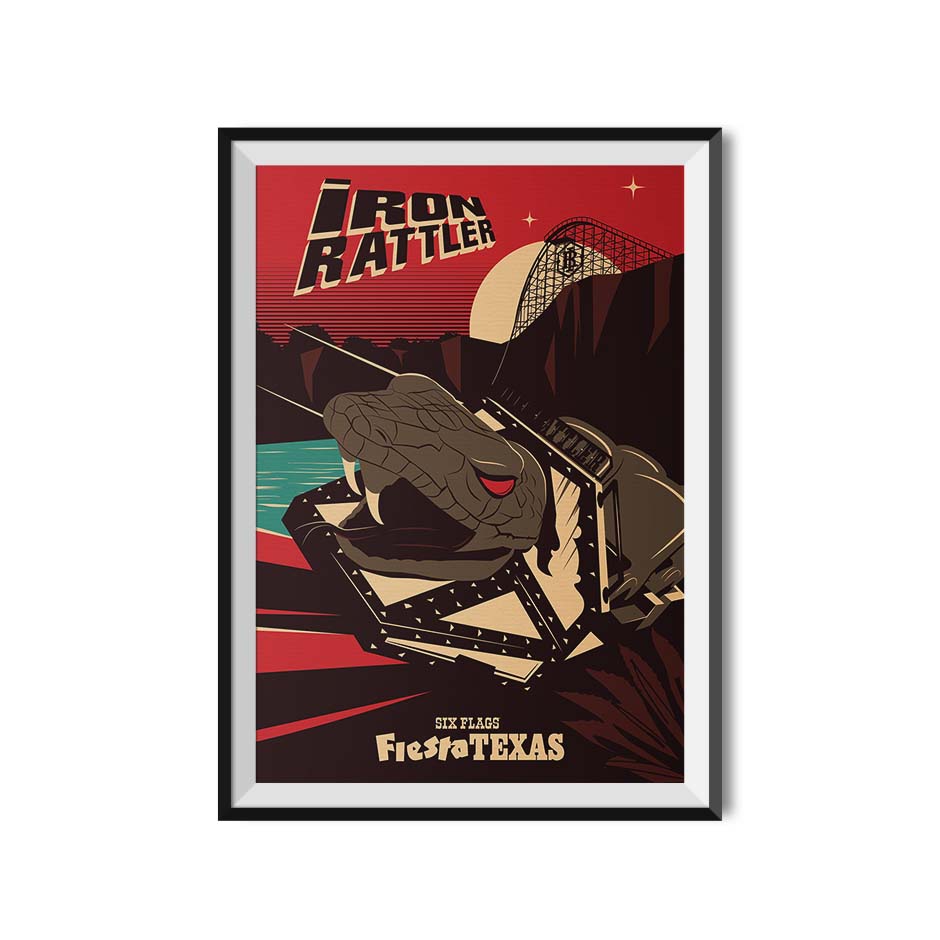 Made to Thrill x Six Flags Fiesta Texas - Iron Rattler Poster – Made to ...