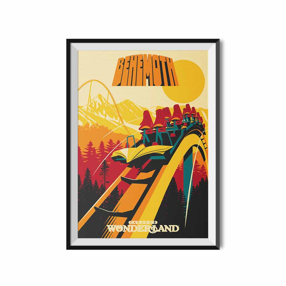 Made to Thrill x Canada's Wonderland - Behemoth Roller Coaster Poster ...
