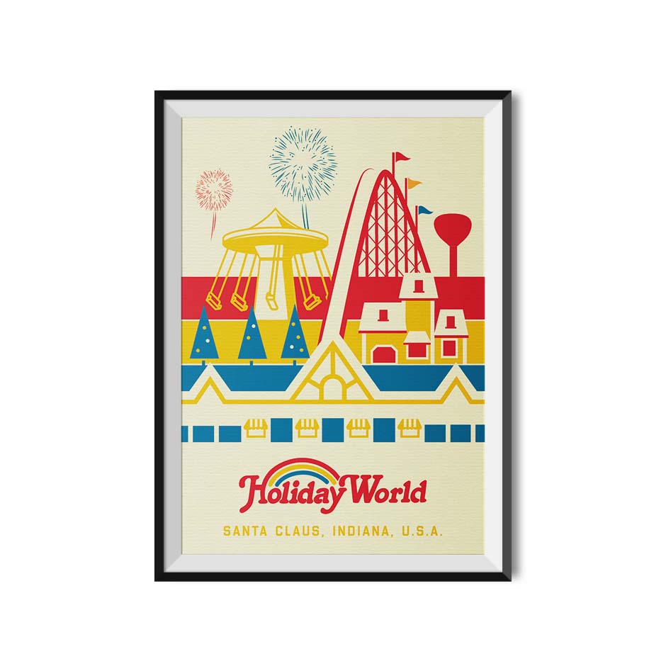 Made to Thrill x Holiday World - Theme Park Skyline Poster – Made to ...