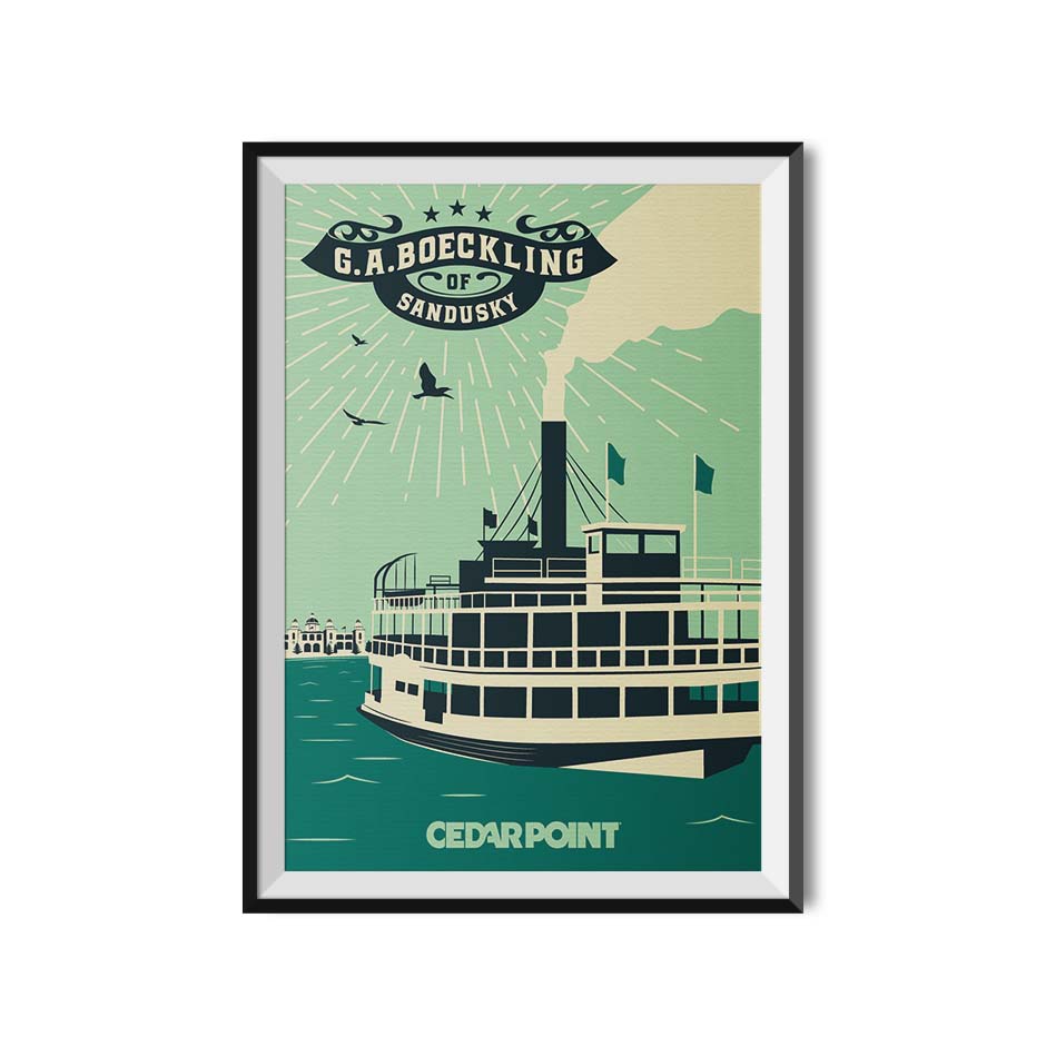 Made to Thrill x Cedar Point - G.A. Boeckling Boats Attraction Poster ...