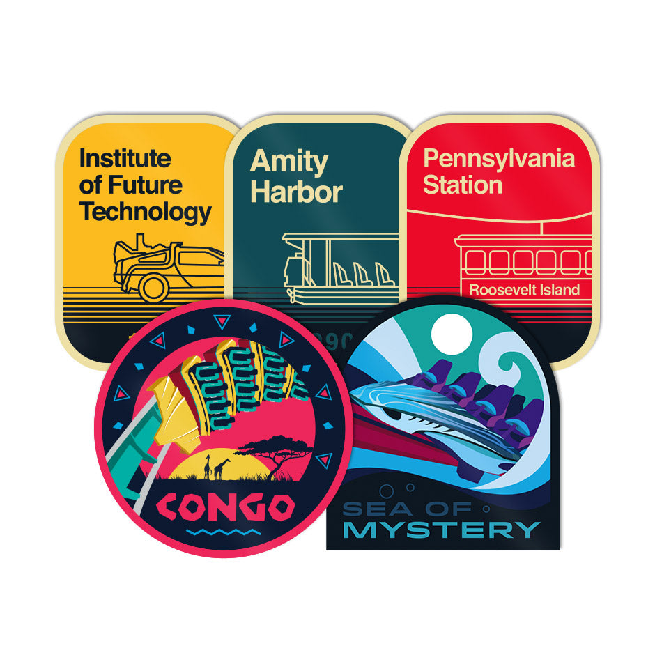 Road Trip Sticker Pack, Theme Park Inspired Stickers – Made to Thrill®
